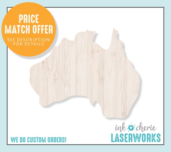 Australia Cutout Wooden Craft Supplies Wood Crafting Shapes | Etsy