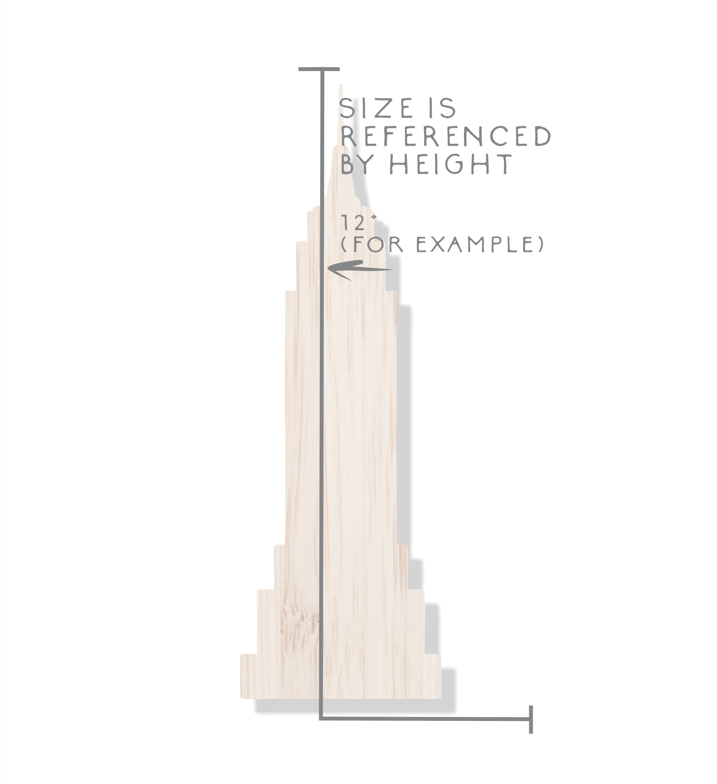 Wood Empire State Building Cutout Wooden Craft Supplies Wood | Etsy