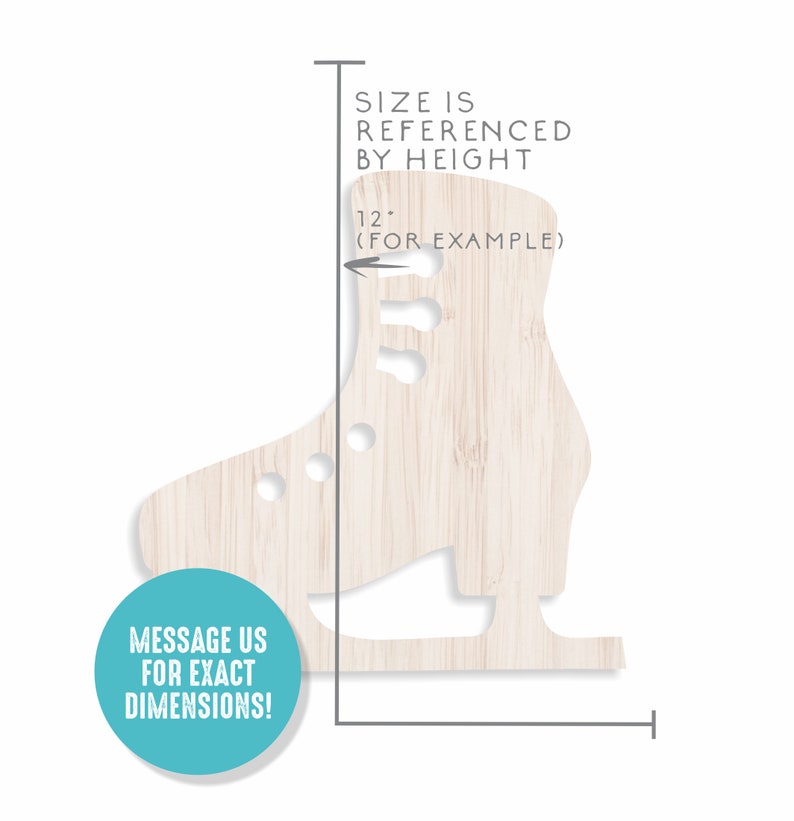 Ice Skate Cutout Winter Crafts Wooden Skate Cutout Wooden - Etsy
