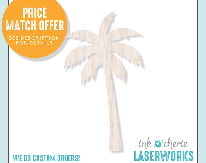 Unfinished Wooden Palm Tree Shape 01 Laser Cut Crafting Supplies Beach ...