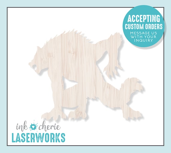 Werewolf Shape Cutout Wood Laser Cut Werewolf Shape | Etsy