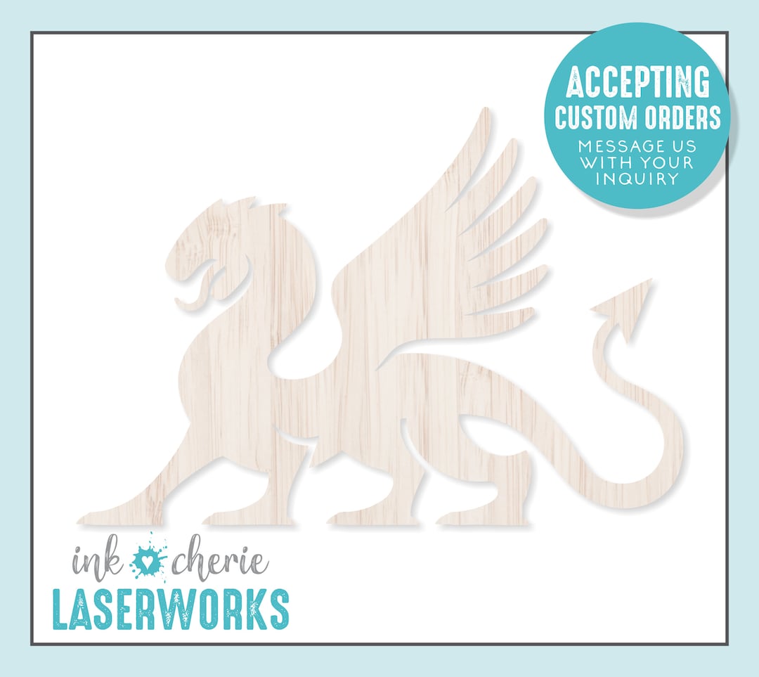 Wood Dragon Cutout, Wooden Craft Supplies, Wood Crafting Shapes, Laser ...