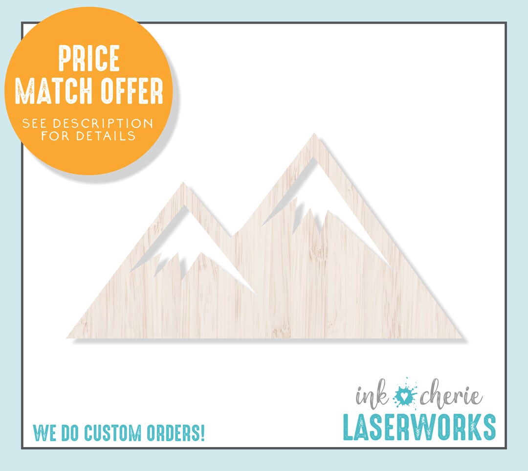 Wood Mountain Cutout, Wooden Craft Supplies, Wood Crafting Shapes ...