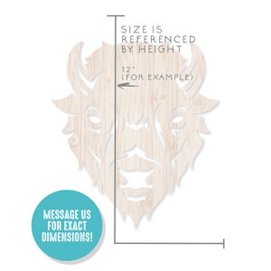 Buffalo Face Cutout Shape, Tribal Buffalo Cutout, Wooden Bison Cutout ...