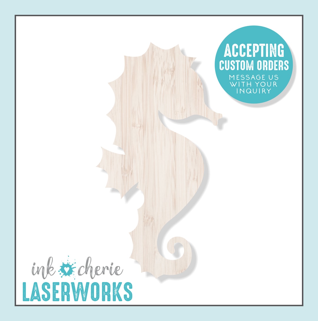 Wood Seahorse Cutout, Wooden Craft Supplies, Wood Crafting Shapes ...