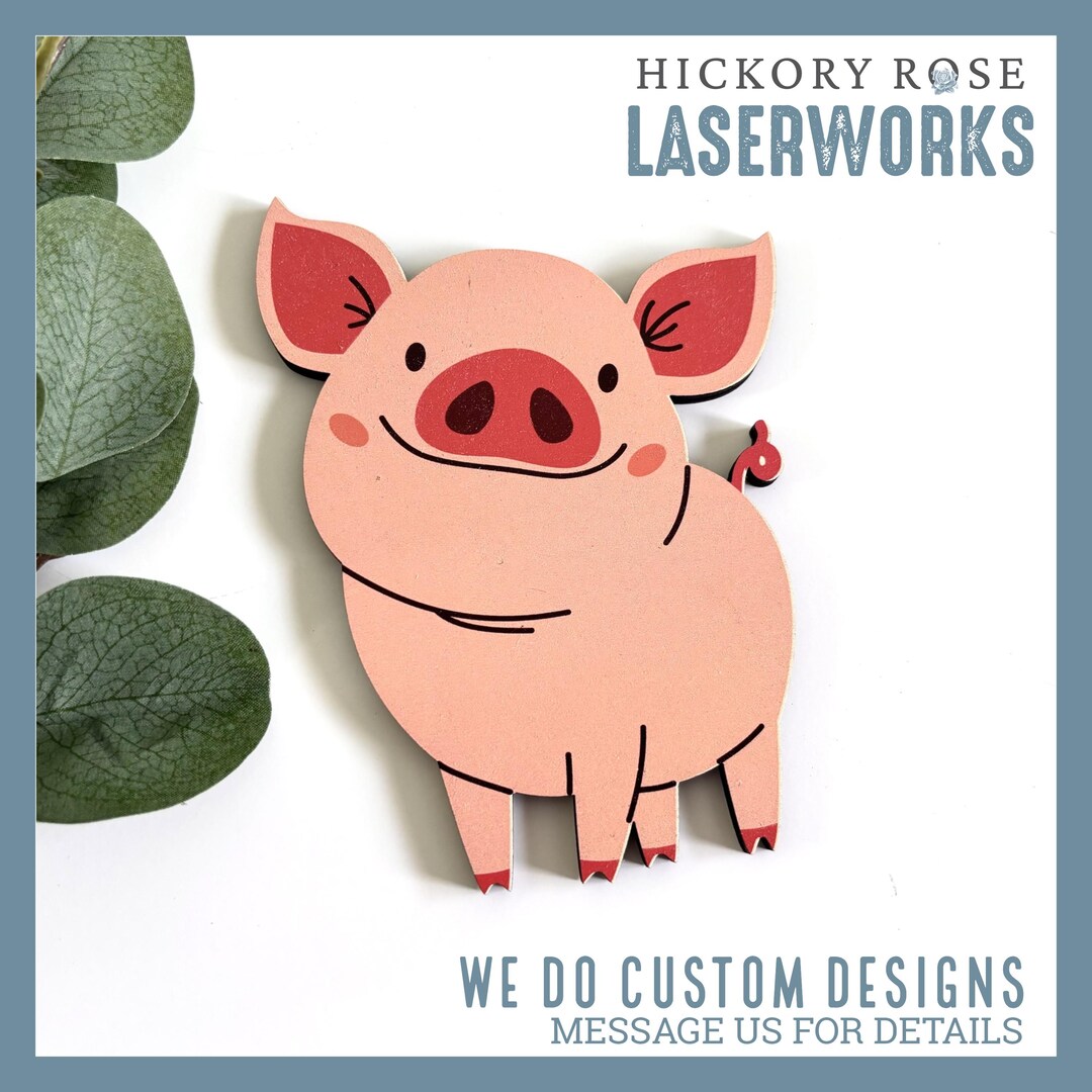 UV Printed Wooden Pig Cutout: Farm Animal DIY Craft Piece - Etsy