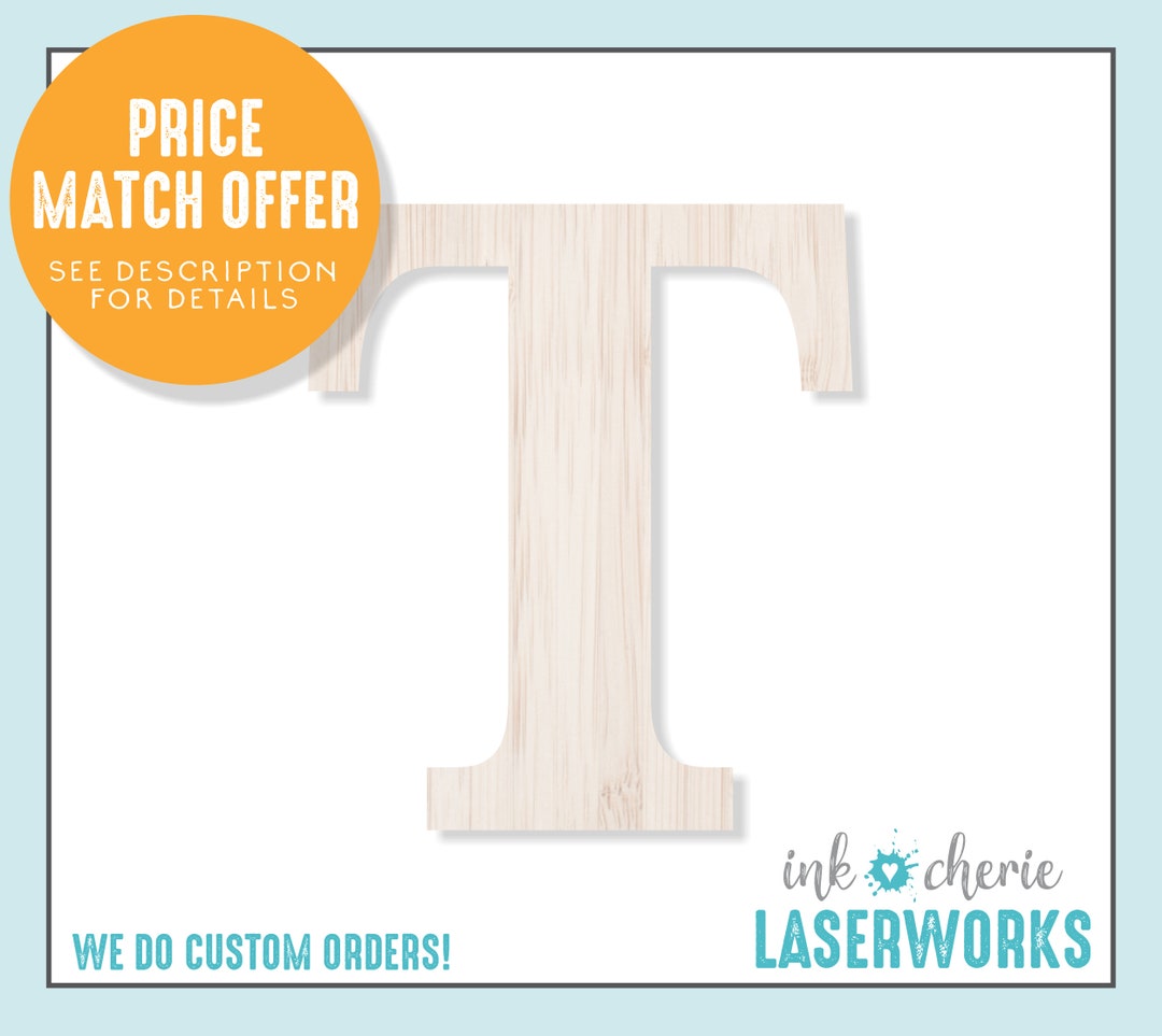 Letter T Cutout Shape, Wood Alphabet Crafting Cutout, DIY Letter Wall ...