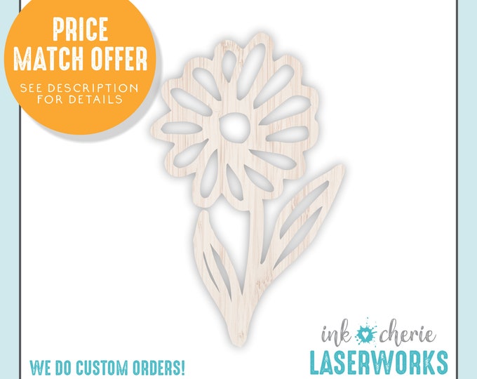 Large 1222 Wood Flower Daisy Cutout Wood Flower Decor Flower Vase Craft ...