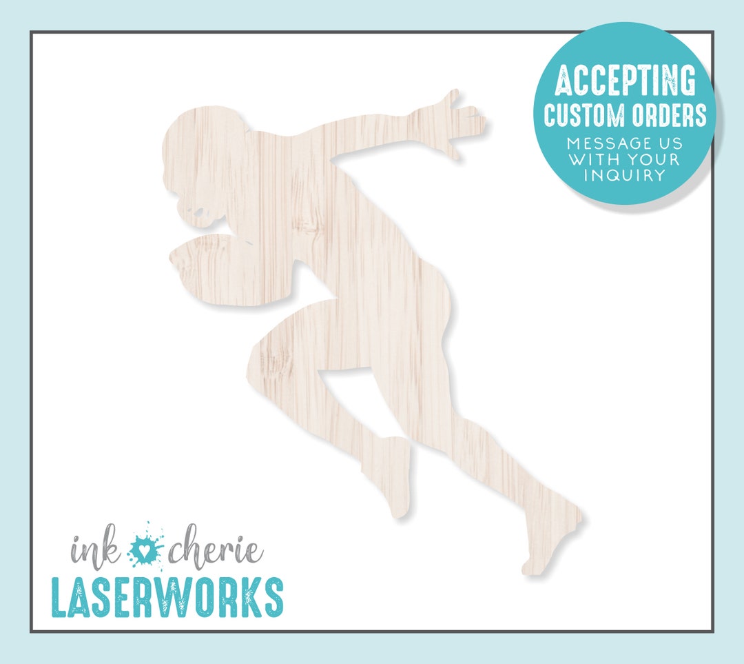 Wood Football Player Cutout, Wooden Craft Supplies, Wood Crafting ...