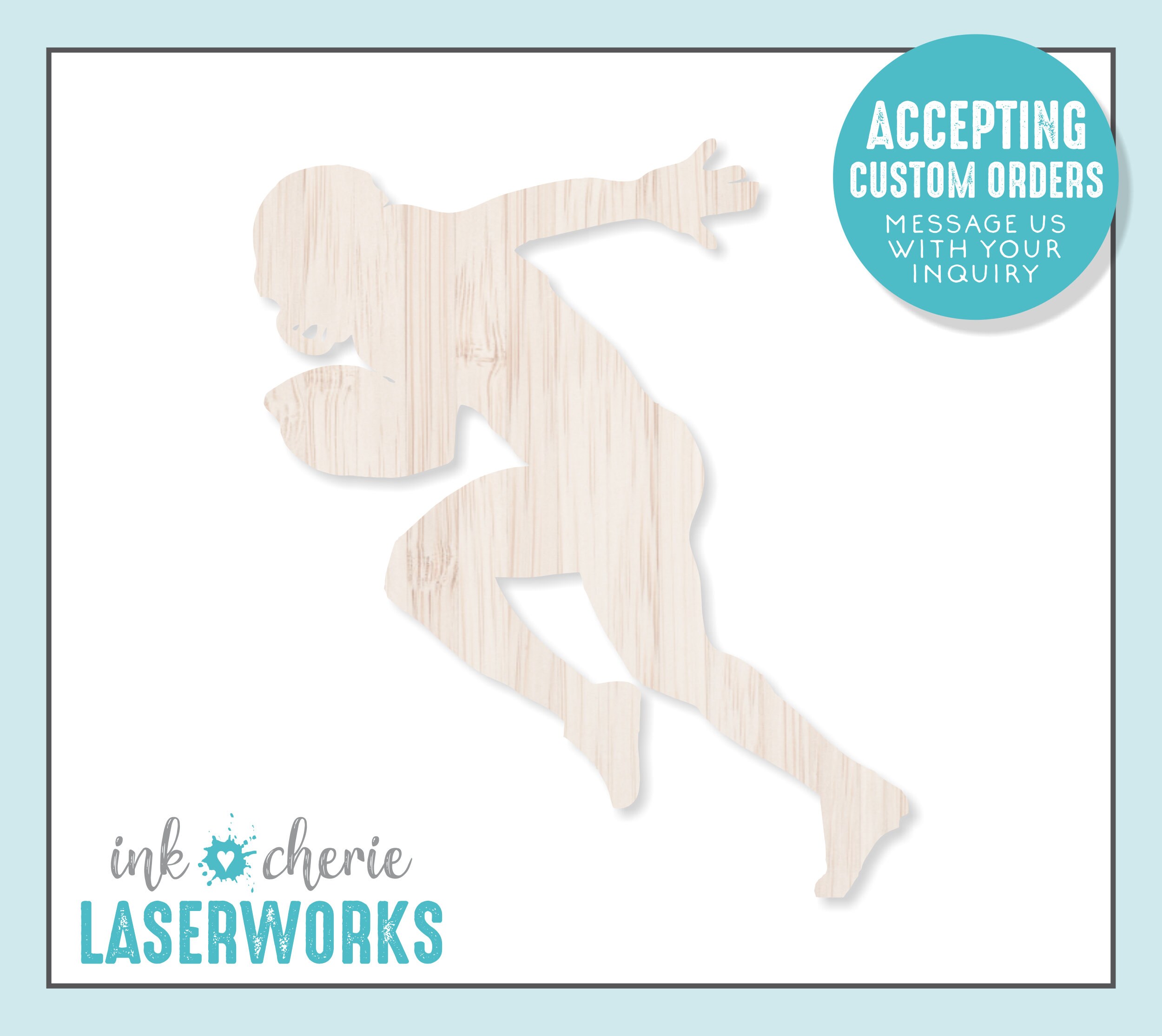 Wood Football Player Cutout Wooden Craft Supplies Wood | Etsy