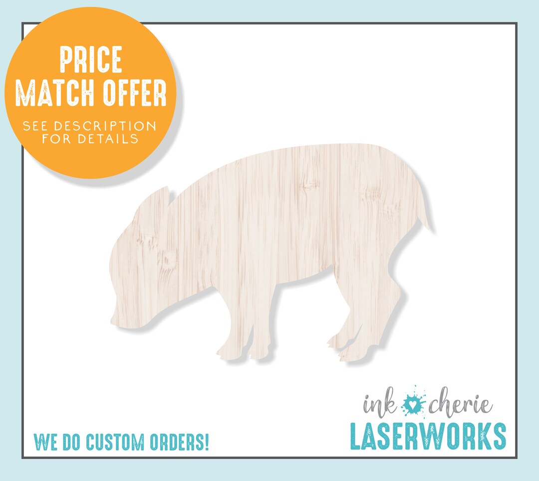 Wooden Piglet Shape, Pig Wood Cutout, Farm Animal Shapes, Farm Animal ...