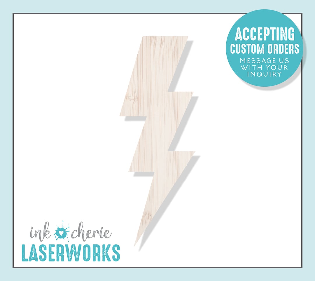 Birch Wood Lightning Bolt Cutout: Laser Cut Craft Shape - Etsy