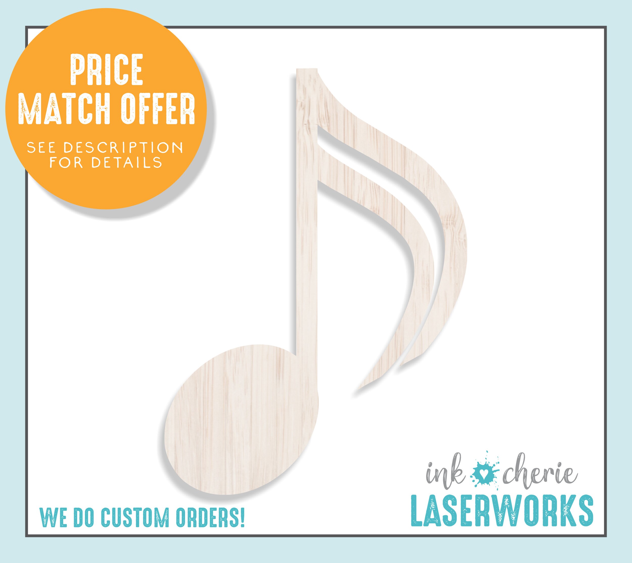 Wood Music Note Shape Cutout Wooden Craft Supplies Wood | Etsy