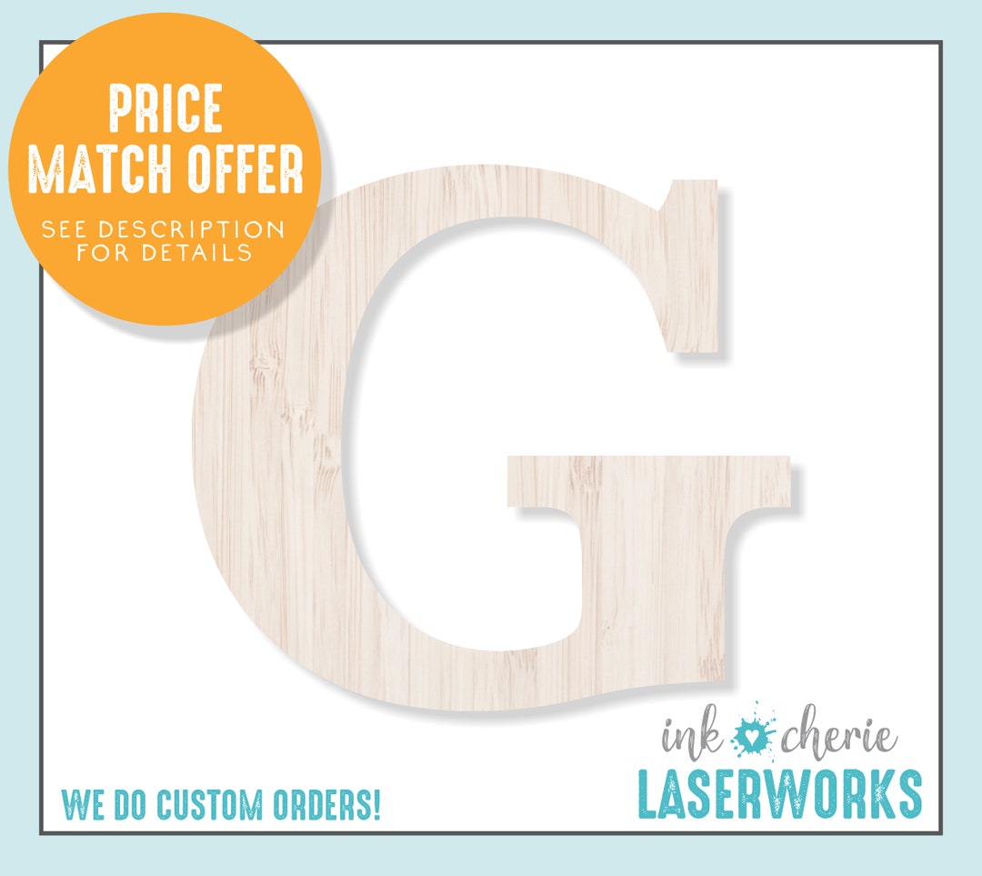 Letter G Cutout Shape, Wood Alphabet Crafting Cutout, DIY Letter Wall ...