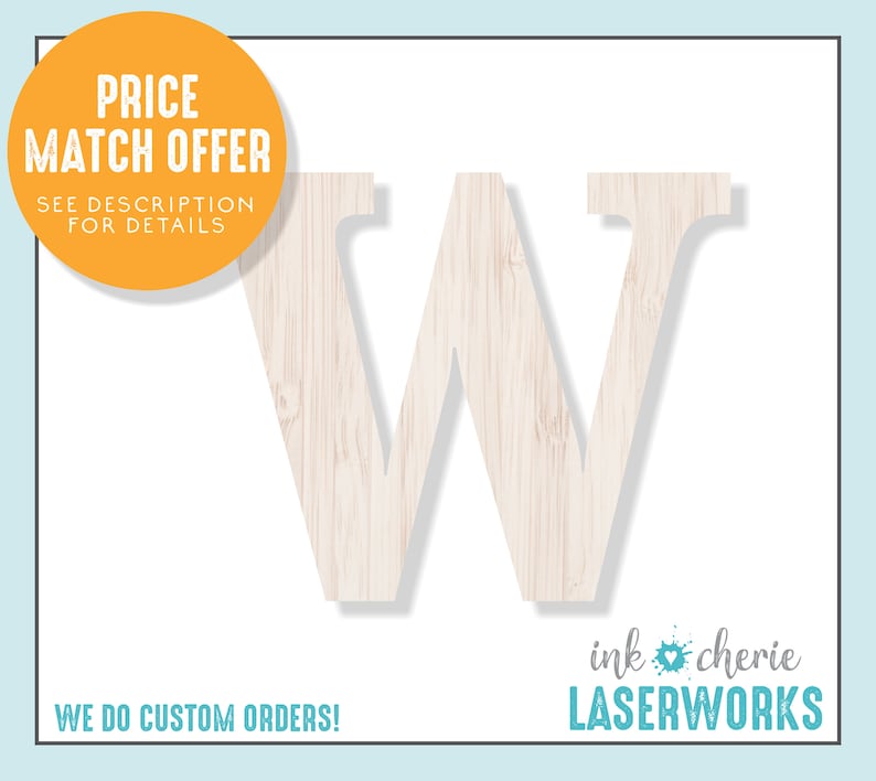 Letter W Cutout: Unfinished Birch Wood Craft Shape - Etsy
