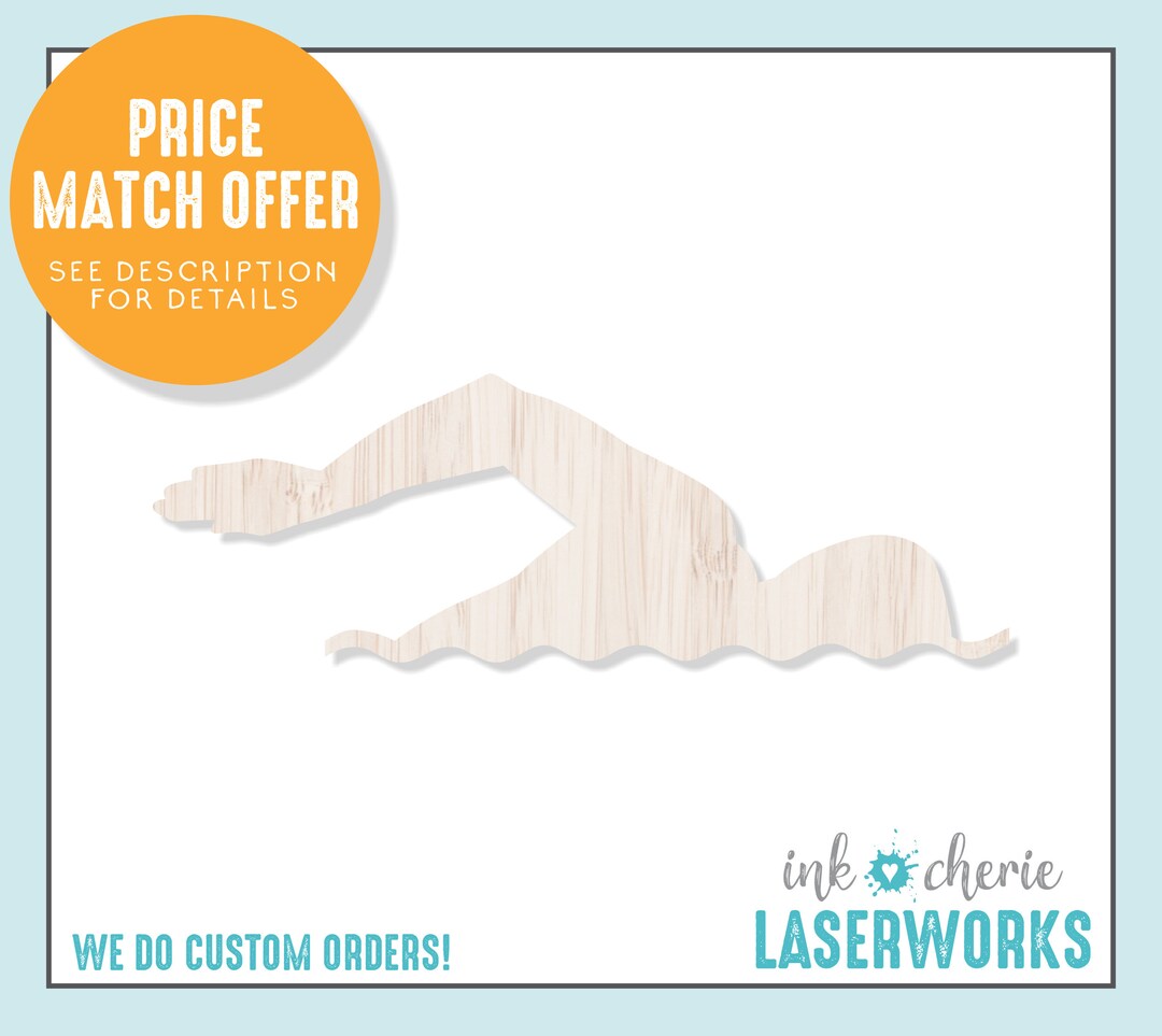 Swimming Wall Art, Swimmer Wood Cutout Shape, Blank DIY Wood Shapes ...