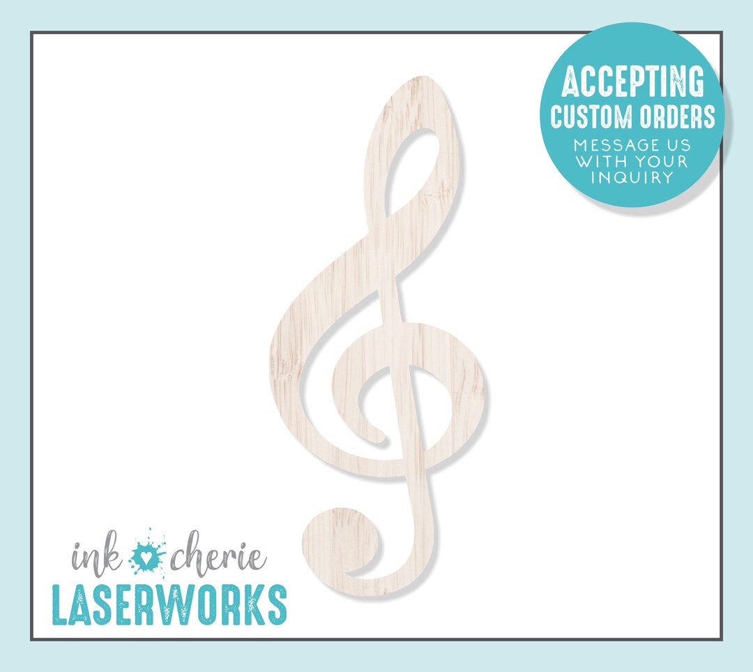 Birch Wood Treble Clef Cutout: Laser Cut Music Craft Shape - Etsy