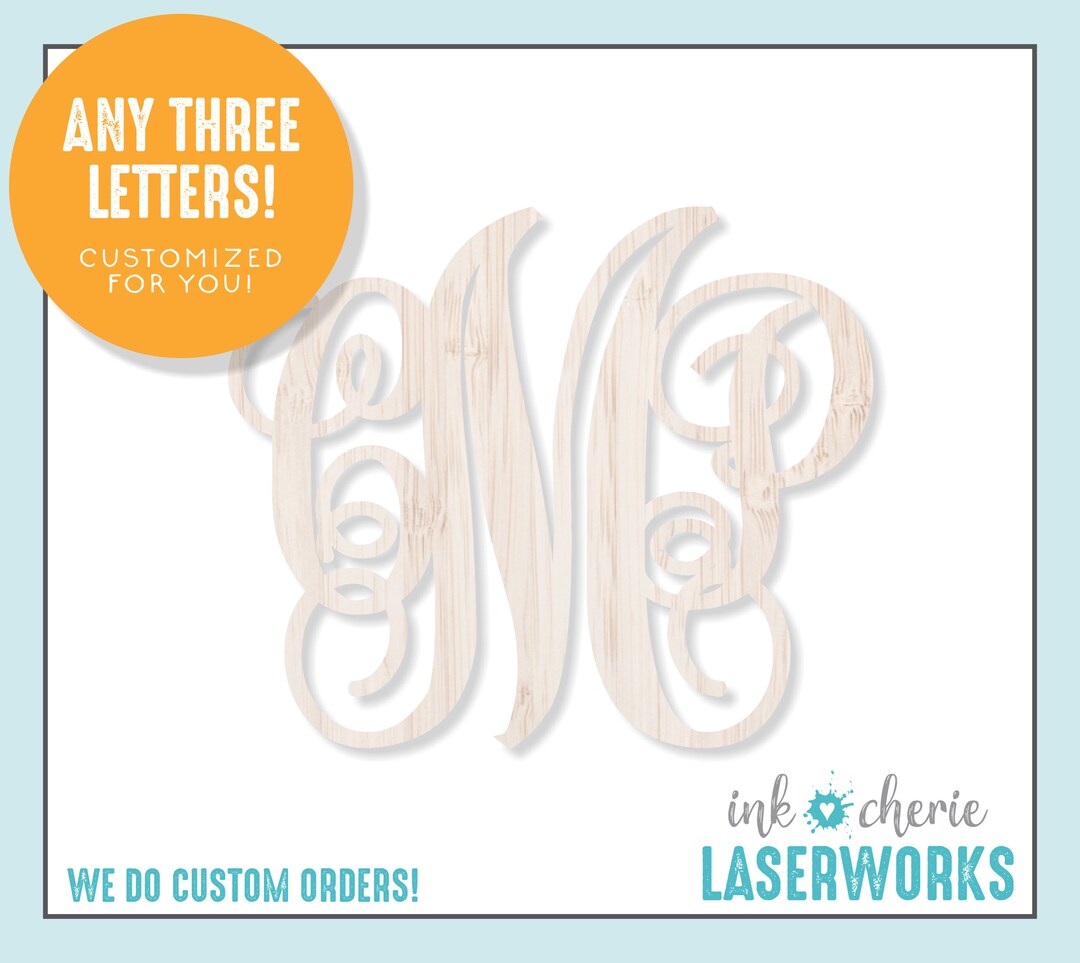 Custom Wood Monogram Cutout, Monogram Wall Hanging, Custom Monogram ...