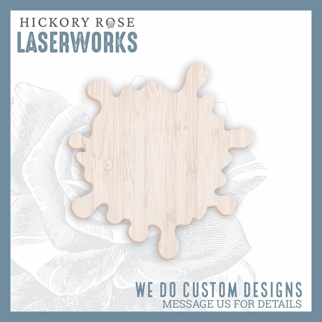 Wood Paint Splatter Cutout, Wooden Craft Supplies, Wood Crafting Shapes ...