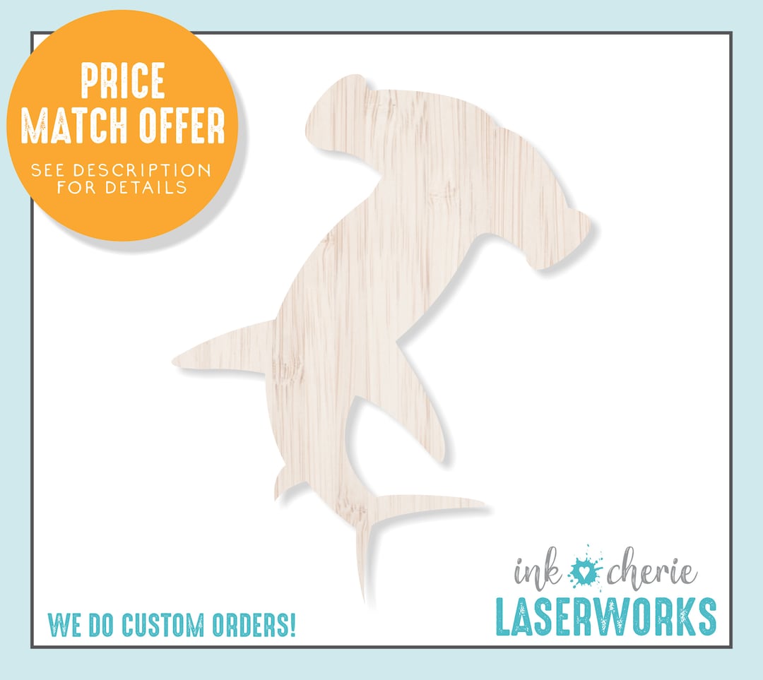 Hammerhead Shark Shape Cutout: Unfinished Birch Wood Crafting Shape - Etsy