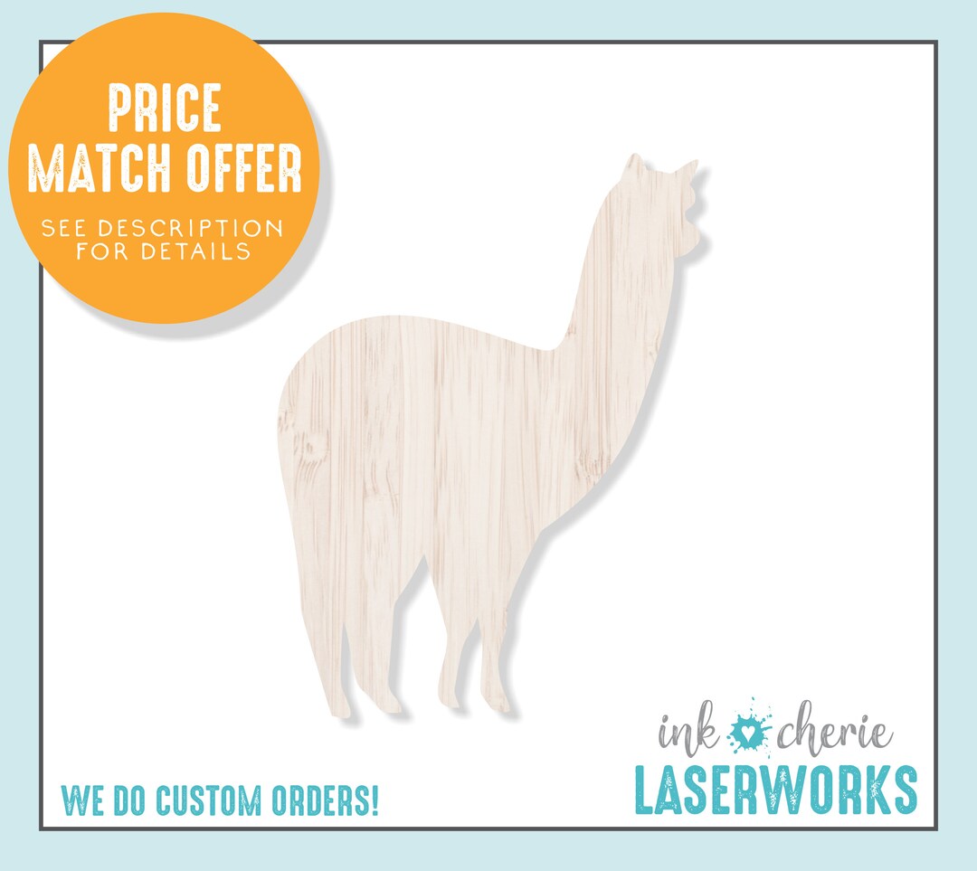 Wooden Alpaca Cutout, Blank Alpaca Wood Shape, DIY Craft Shapes ...