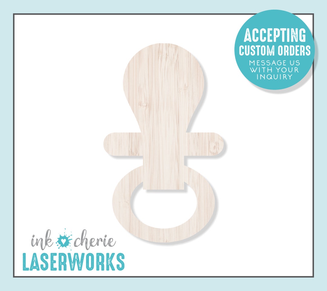 Baby Pacifier Cutout Shape, Pacifier Shape, Baby Crafts Blank Shapes ...