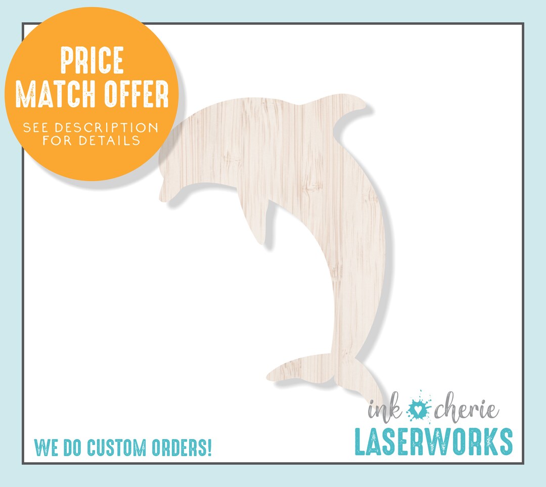 Dolphin Cutout Shape, Wood Dolphin Crafting Cutout, DIY Ocean Wall ...