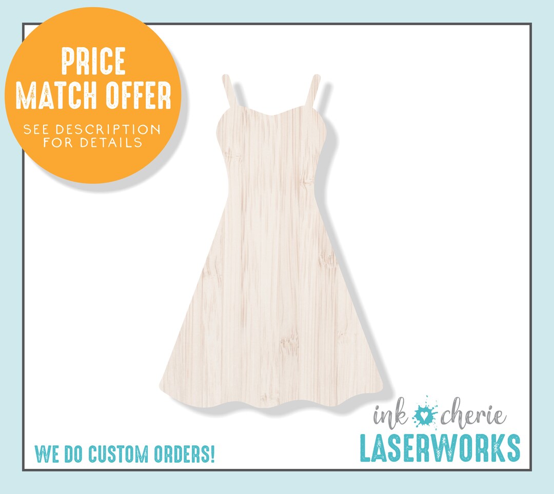 Sundress Cutout Shape, Wooden Dress Cutout, DIY Craft Shapes, Wooden ...