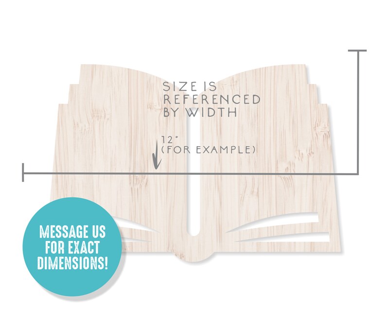 Open Book Cutout: Birch Wood Craft Shape, School Wall Decor - Etsy