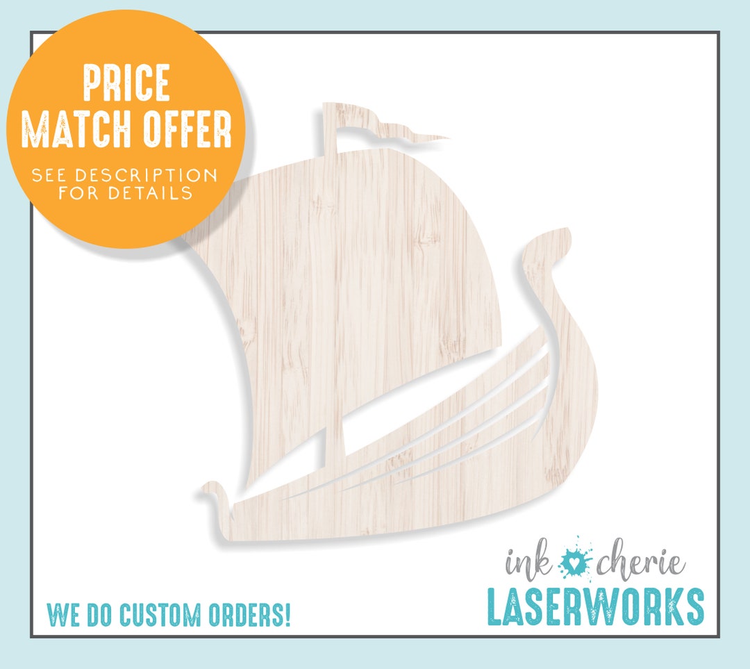 Wood Viking Ship Cutout, Wooden Longship Shape, Wood Crafting Shapes ...
