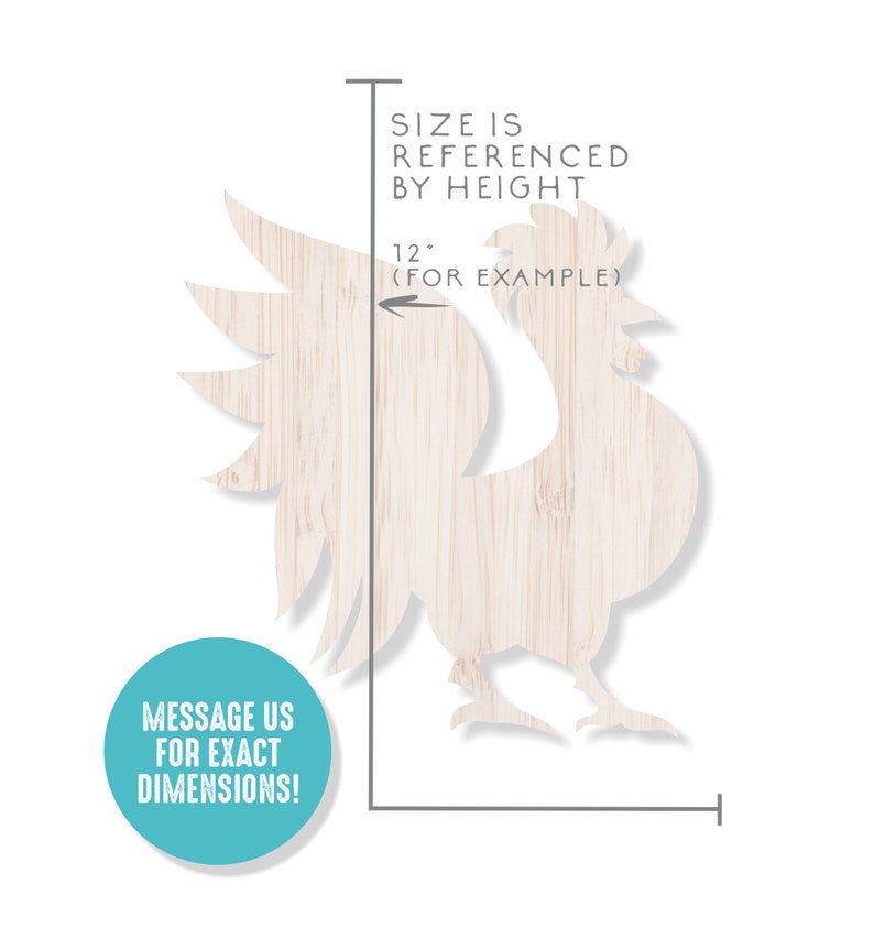 Rooster Cutout Shape Wooden Chicken Cutout Wood Rooster | Etsy