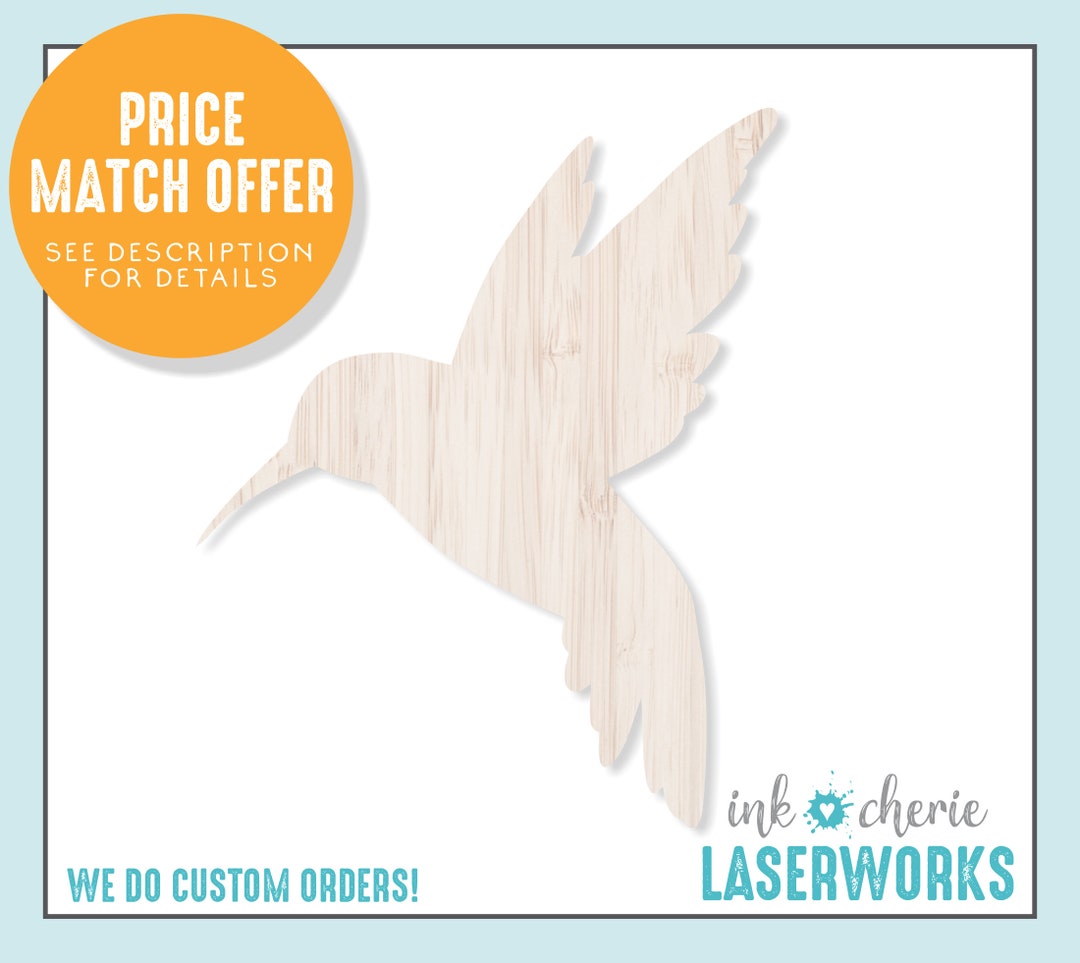 Hummingbird Wood Shape, Wooden Hummingbird Cutout, Hummingbird Wall ...