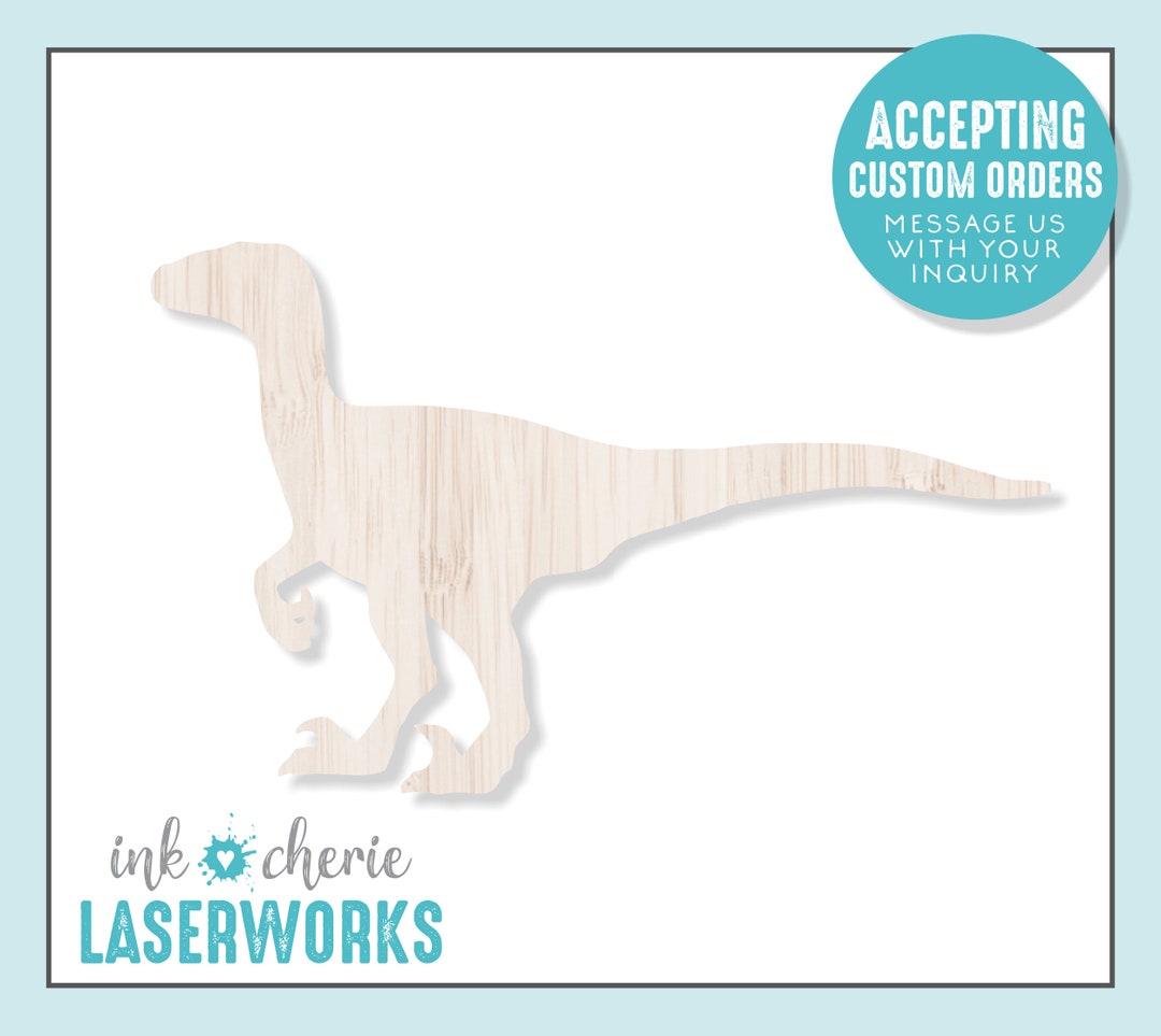 Wood Velociraptor Cutout, Wooden Craft Supplies, Wood Crafting Shapes ...