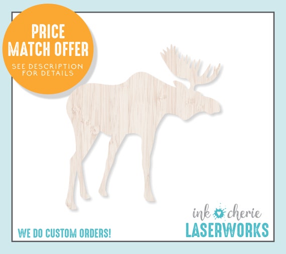 Moose Wood Cutout Wooden Craft Supplies Wood Crafting | Etsy