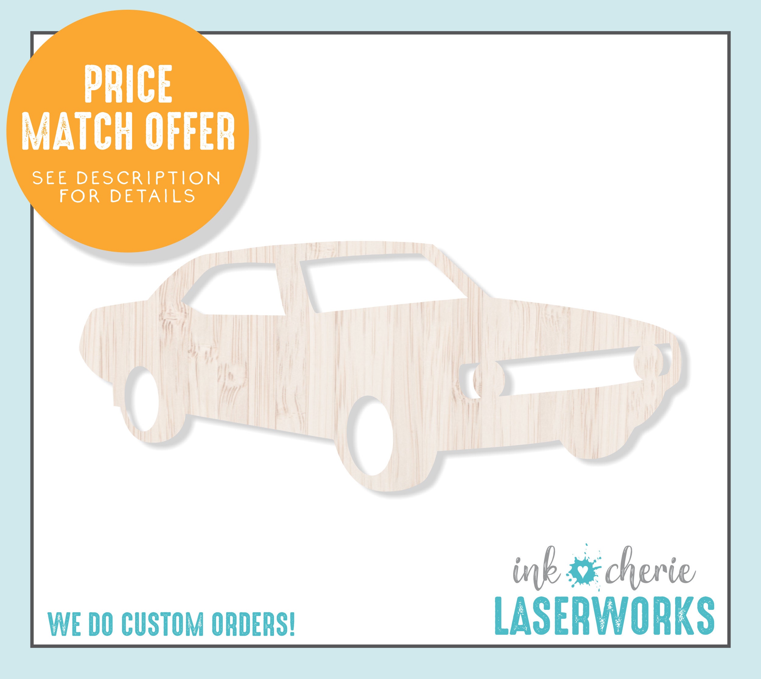 Muscle Car Shape Cutout, Wooden Muscle Car Shape, Car Cutout, Paintable ...