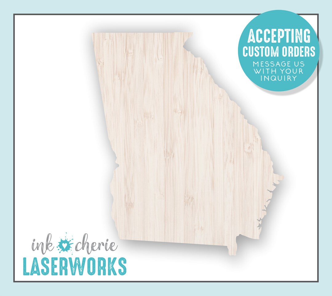 Laser Cut Birch Wood Georgia State Shape: Craft Supply - Etsy