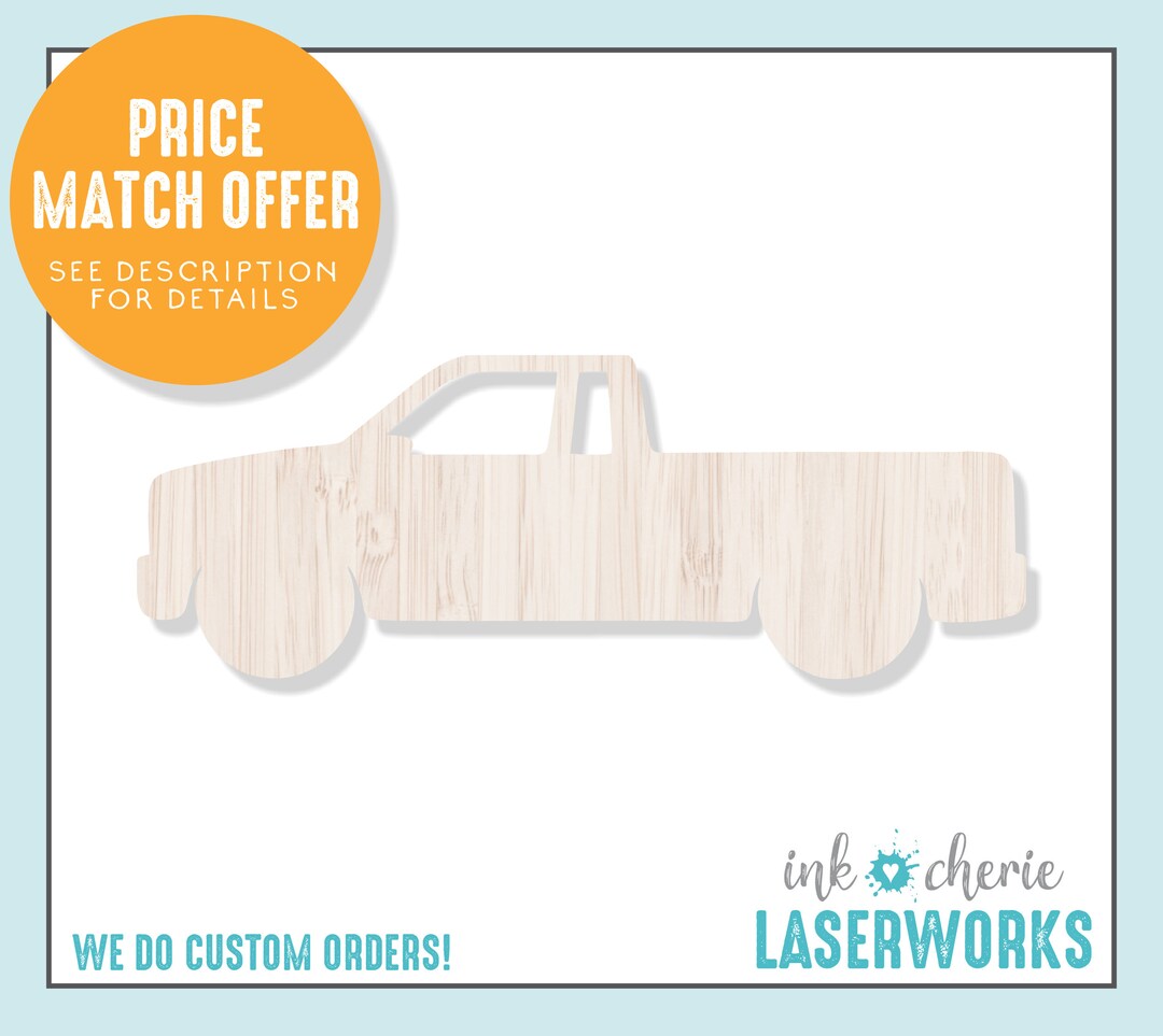 Pickup Truck Cutout, Wooden Craft Supplies, Wood Crafting Shapes, Laser ...