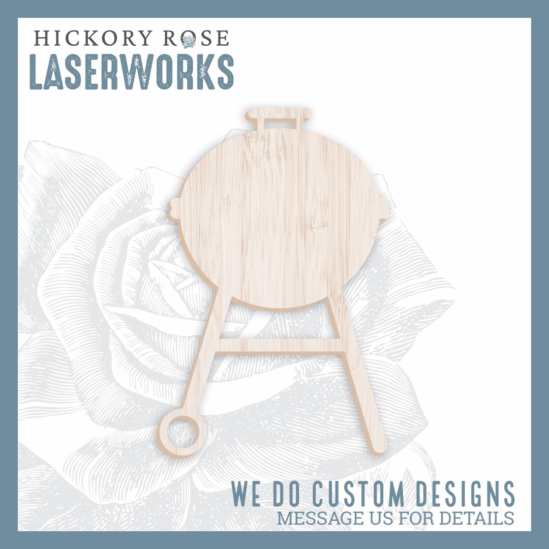 Wooden Laser Cut Grill Shape, Wood Summer Cutout Shapes, Summer ...