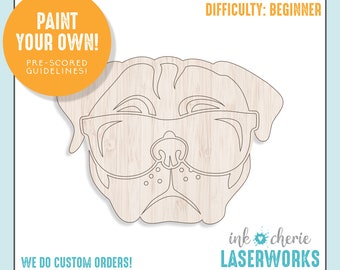 10x Wooden Pug Dog Head Craft Shapes 3mm Plywood Pet Animal - Etsy