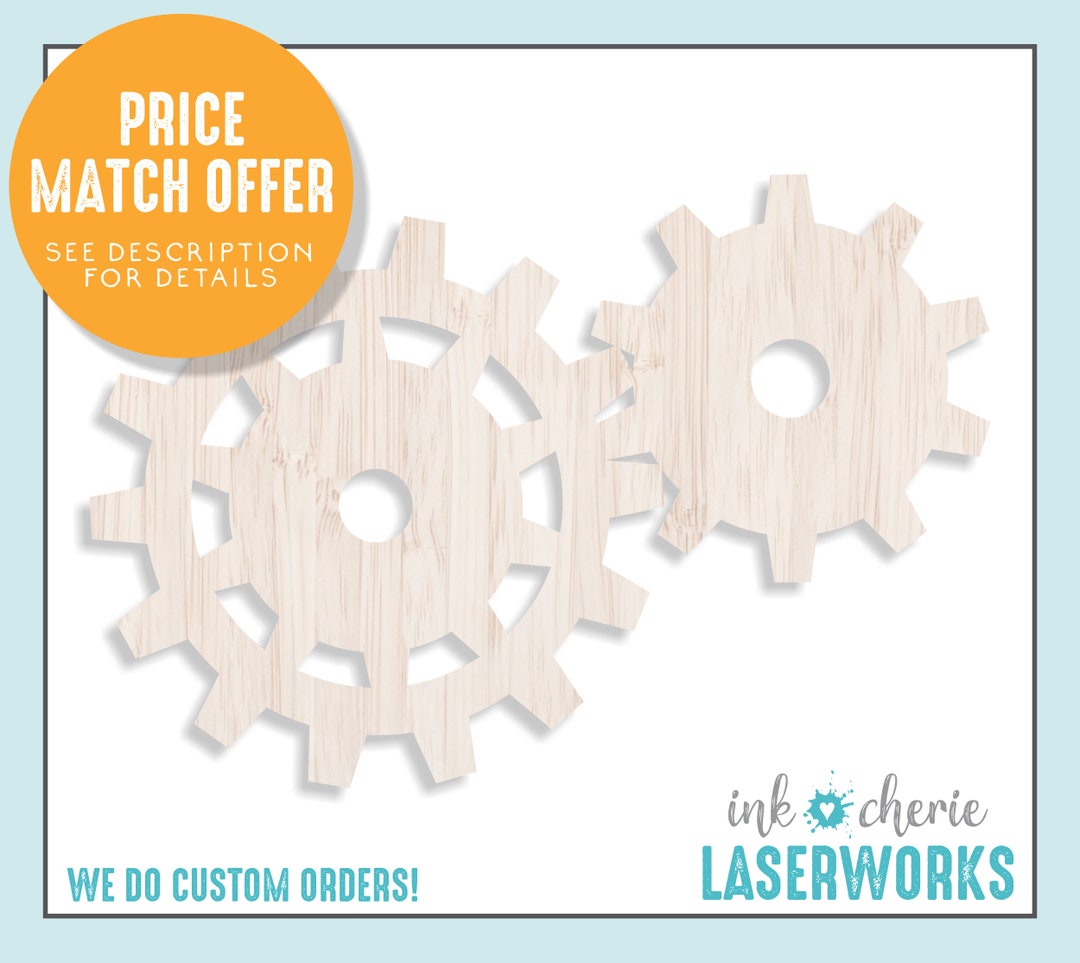 Wood Wheel Cog Cutout, Wooden Craft Supplies, Wood Crafting Shapes ...