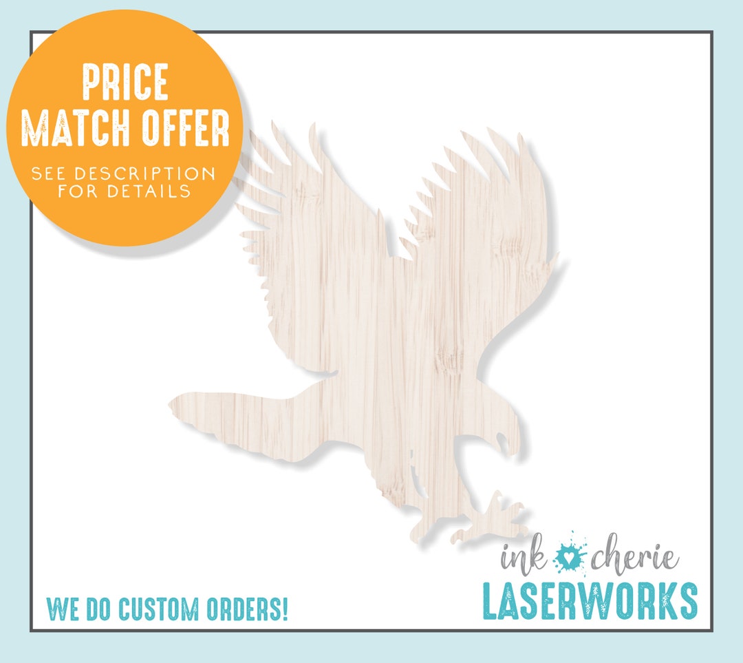 Bald Eagle Cutout, Eagle Wall Decor, Wood Laser Cut Shapes, Craft Blank ...