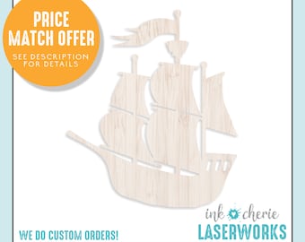 Sailing Ship Pirate Laser Cut Out Unfinished Wood Shape Craft Supply - Etsy