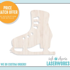 Ice Skate Cutout, Winter Crafts, Wooden Skate Cutout, Wooden Ice Skate ...
