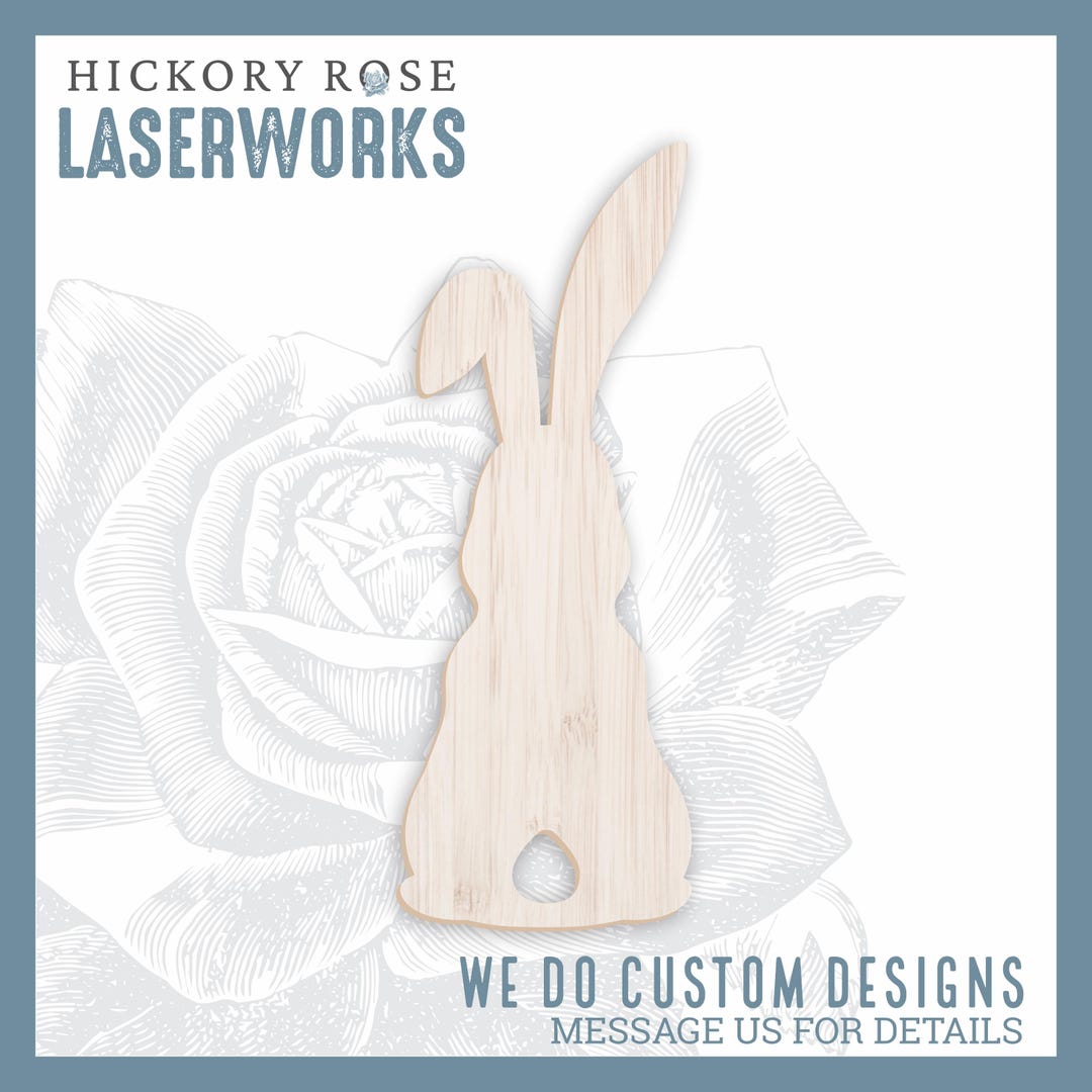 Easter Bunny Cutout, Wooden Bunny Cutout, Laser Cut Shape, Easter ...