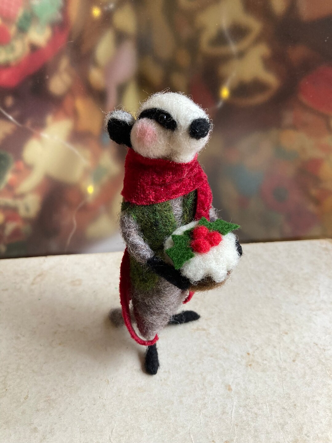 Needle Felted Christmas Badger, Felted Wool Animals, Storybook ...