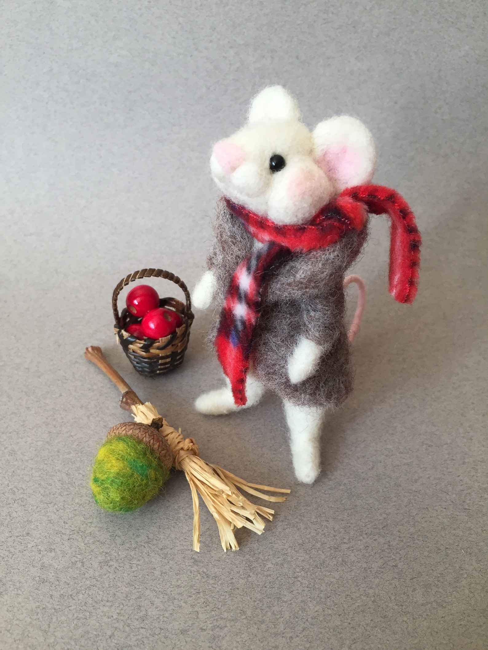 Needle Felted Wool Mouse With Sweater Christmas Mouse Winter - Etsy