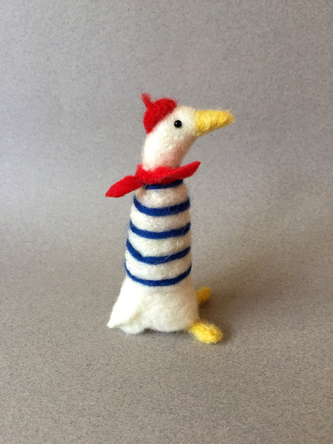 Needle Felted French Goose With Sailor Shirt and Beret Felted - Etsy