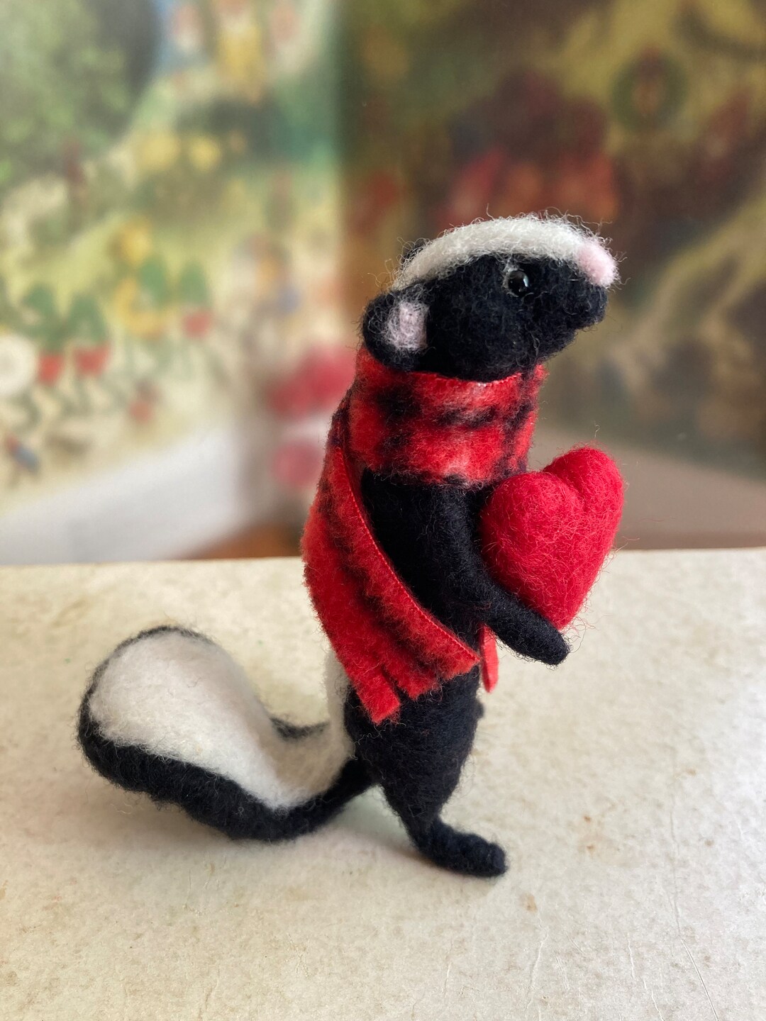 Needle Felted Wool Skunk, Woodland Friend, Felted Animal, Storybook ...