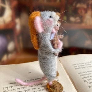 Felted Wool Small Mouse With Stuffie and Slippers, Woodland Animal Gift ...