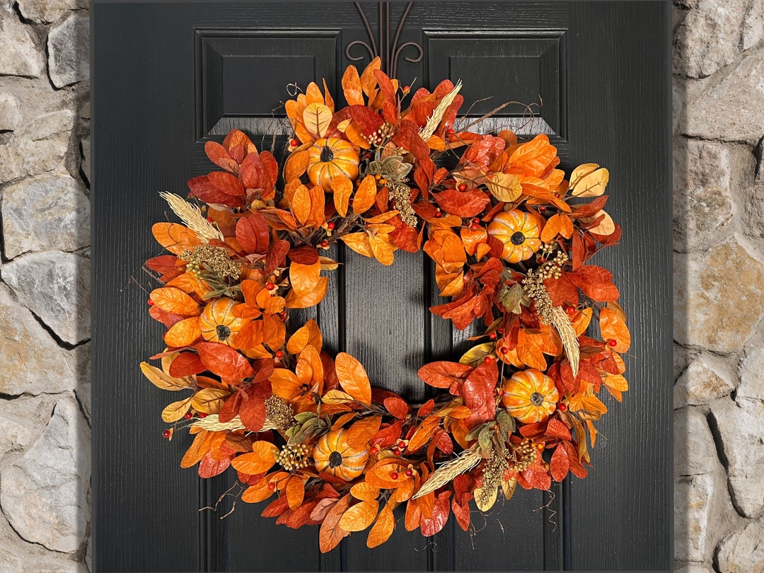 Fall Foliage Wreath, Autumn Foliage Wreath, Large Fall Wreath, Large ...